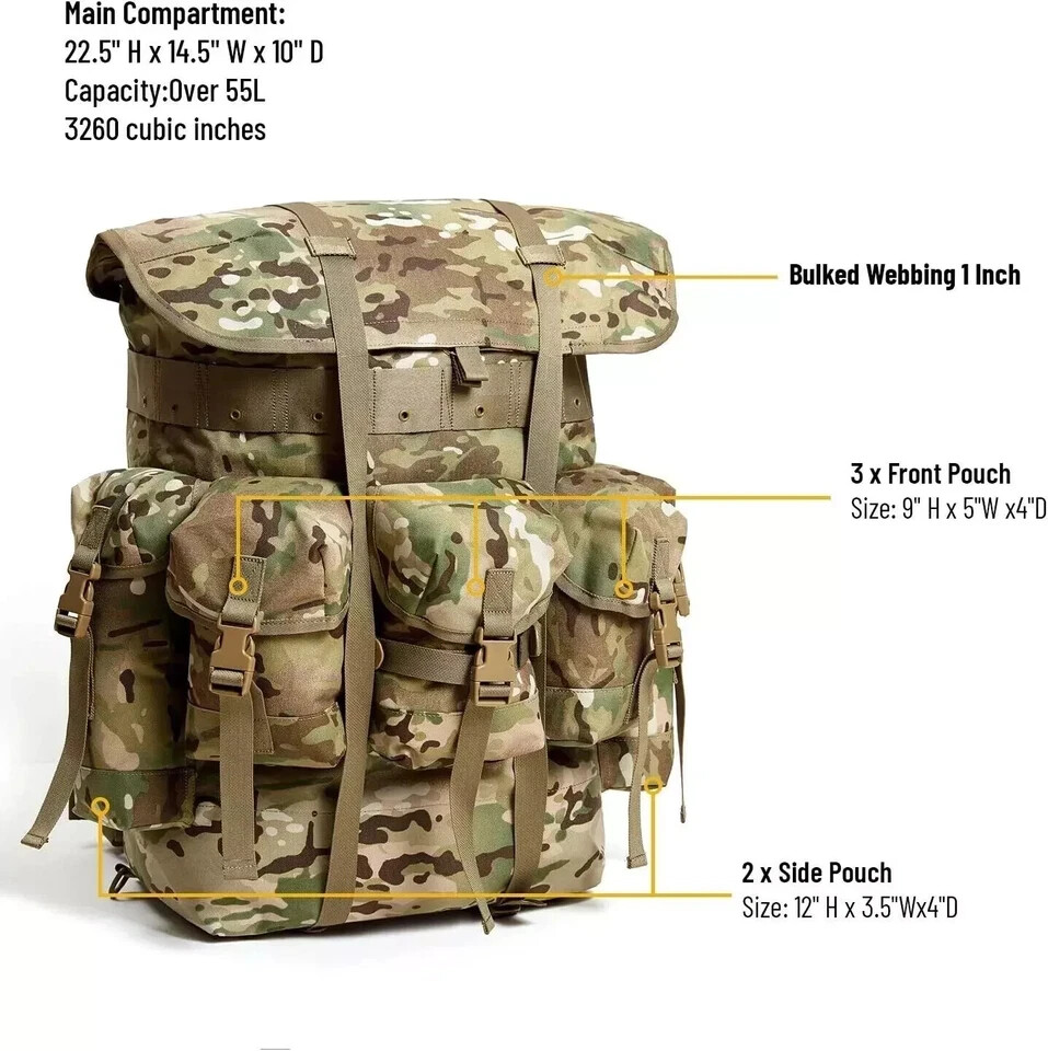 ALICE Large NP Pack Capricorn Camo w/ UTX Buckles + Side Pouches 1000D ...