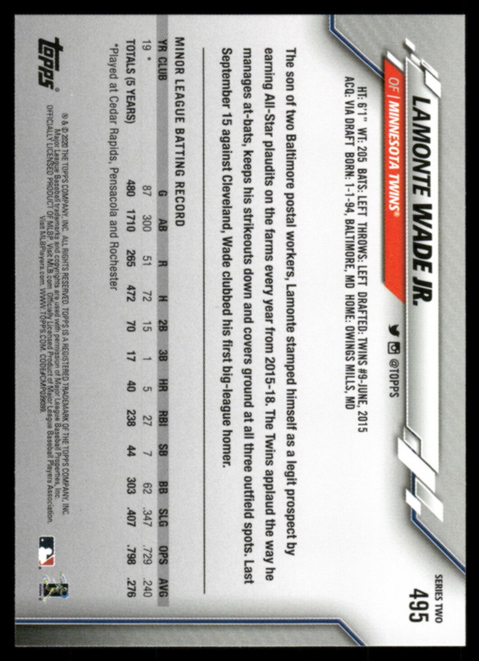 2020 Topps #495 Lamonte Wade Jr. Gold Star Rookie Card RC | eBay