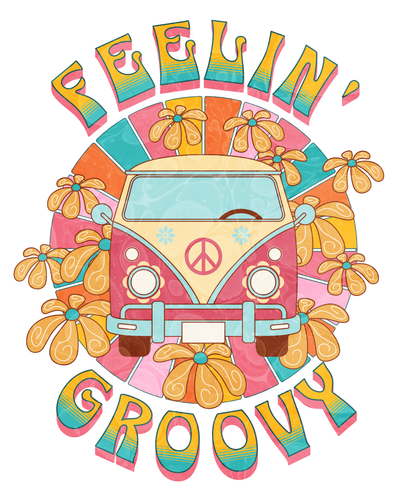 Feelin' Groovy Vintage Bus Vinyl Sticker Decal - 5 Pack | eBay