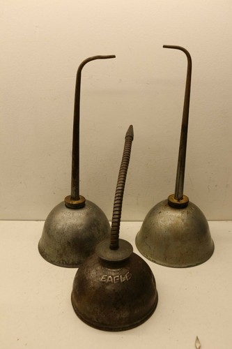 Lot of 3 Antique Vintage Eagle Thumb Pump Hand Oil Oiler Oiling ...
