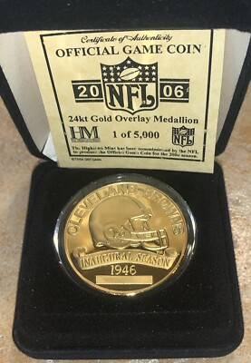 Cleveland Browns NFL Highland Mint Game Coin 24k Overlay Gold. 1 Of ...