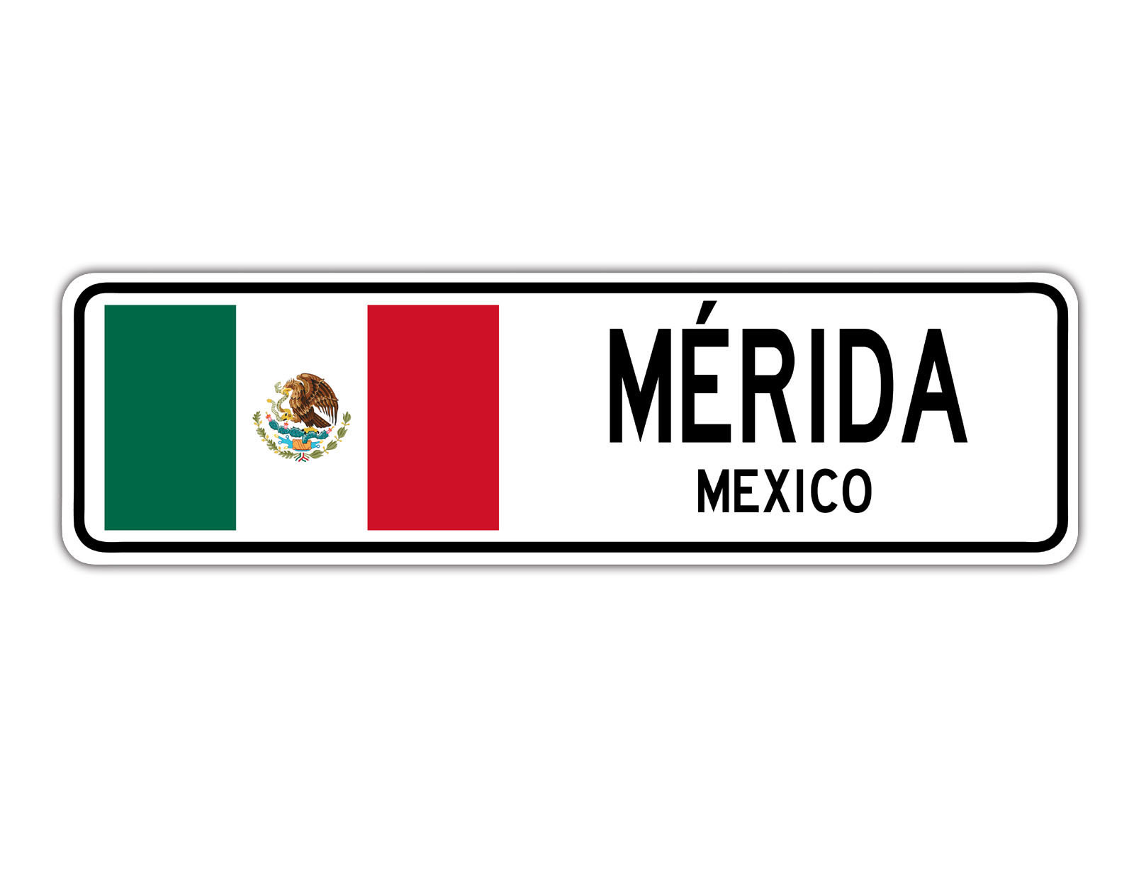 Merida, Mexico Street Sign Mexican Flag City Country Road Wall Gift | eBay
