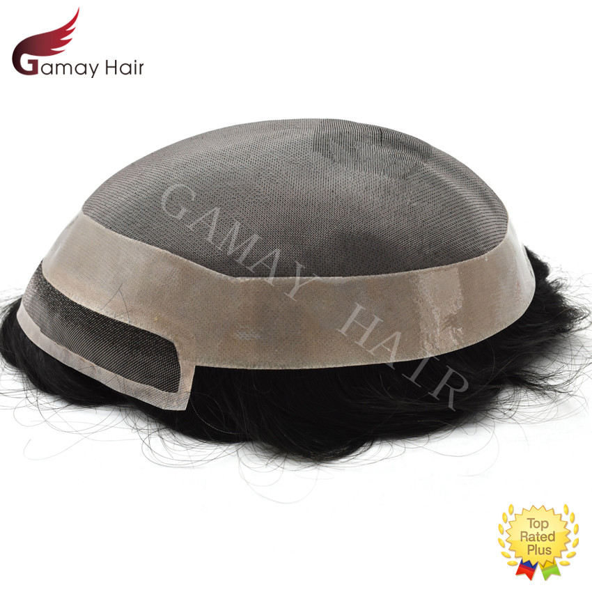 Welded Lace Front Mens Toupee Fine Mono Poly NPU Around Hair ...