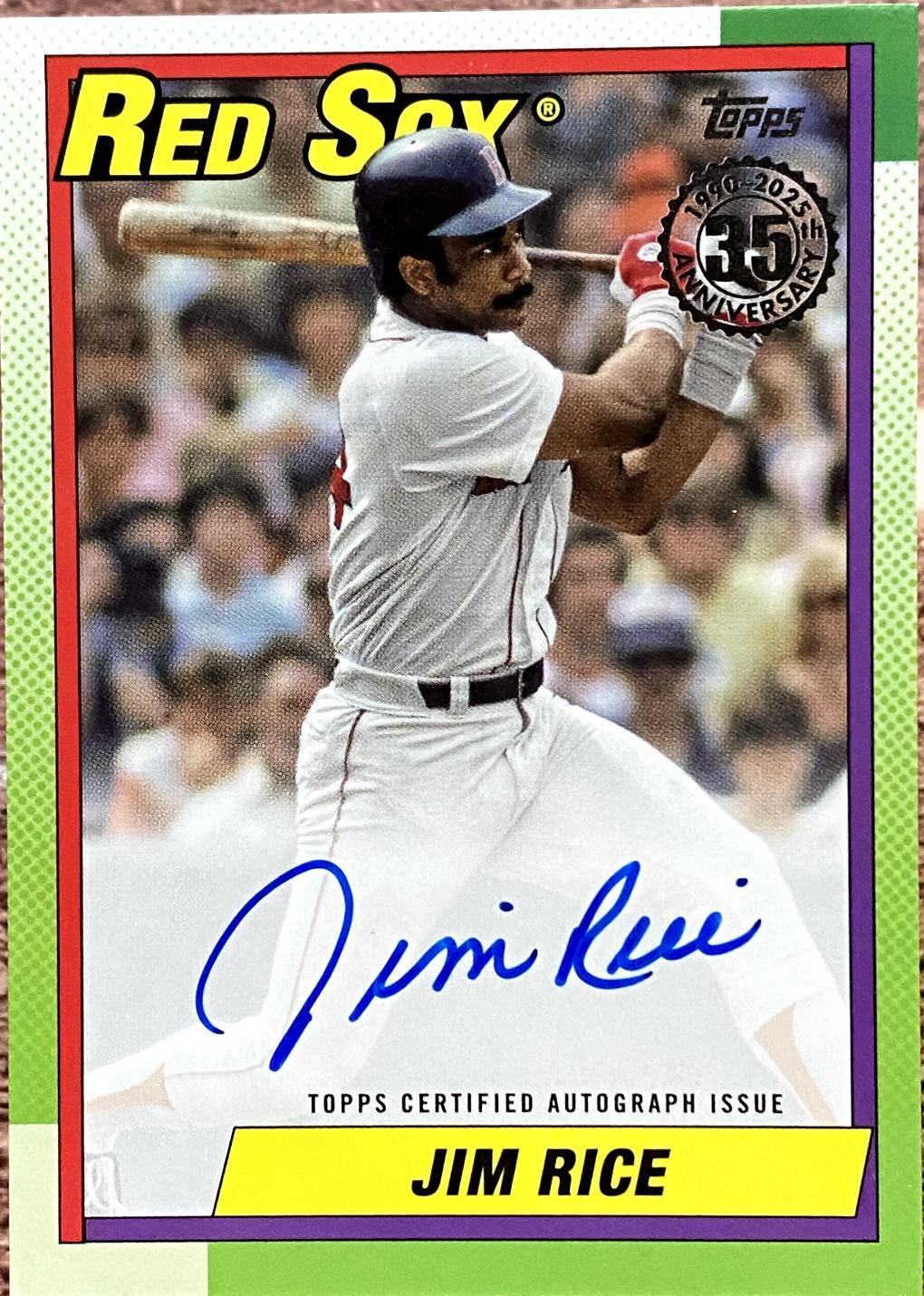 2025 Topps Series 1 - 1990 Topps Baseball Autographs Jim Rice #90A-JRI ...