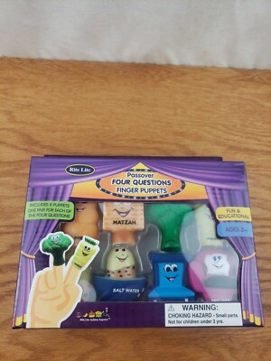 NEW, Passover Four Questions Finger Puppets Fun Educational 8 Puppets ...
