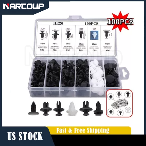 For Ford 100Pcs Car Bumper Hood Clips Retainer Rivet Fastener Fender ...