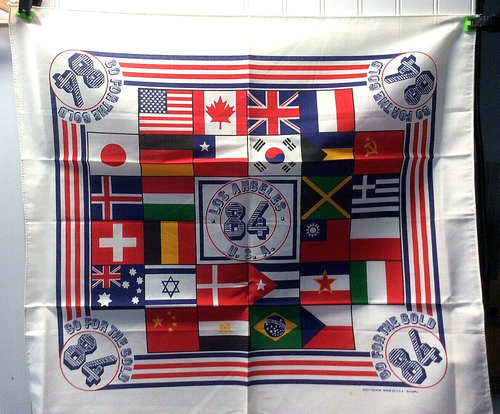 1984 Los Angeles Olympic Games Collector Bandana Go for Gold FLAGS of ...