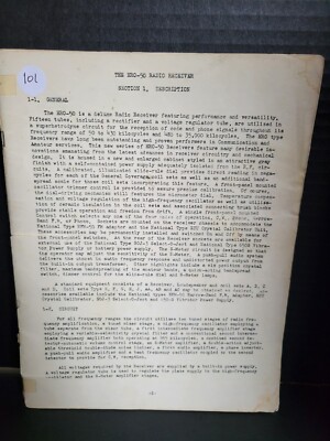 National Radio Co. HRO-50 Communication Radio Receiver Instruction ...
