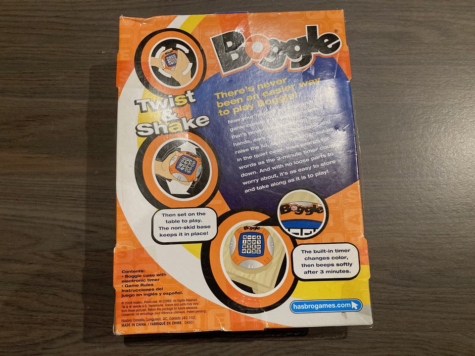 Hasbro BOGGLE Word Search Family Game w/ Electronic Timer Twist and ...