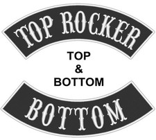 Custom Embroidered 13" MC Rocker Patches Top or Bottom Motorcycle Cut ...