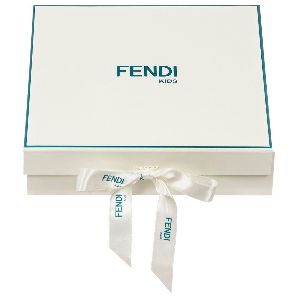 NWT NEW Fendi baby Girls 3pc graphic Print romper footie hat bib gift ...