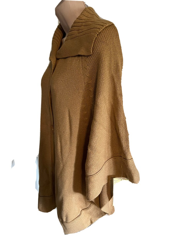 NWT Debbie Morgan poncho cape camel tan 3B collar one size | eBay
