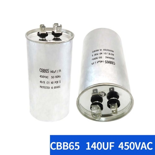 1x 450VAC CBB65 140uF Air Conditioning/Compressor Start Run Capacitors ...