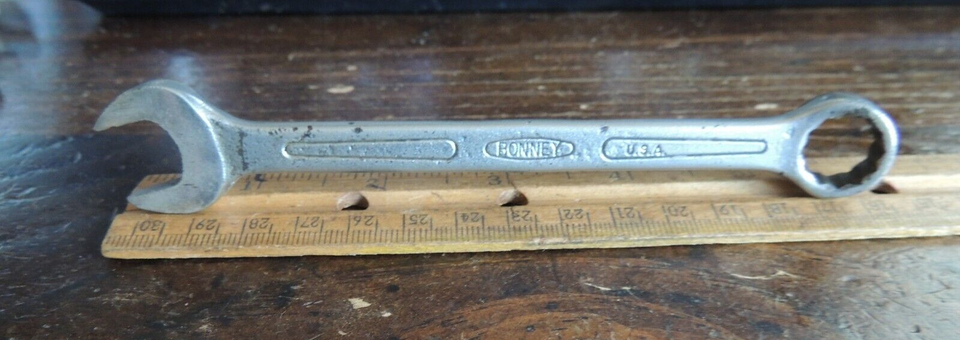 1/2" VINTAGE No. 1162 BONNEY COMBINATION WRENCH "OUTLINED STYLE", USA ...