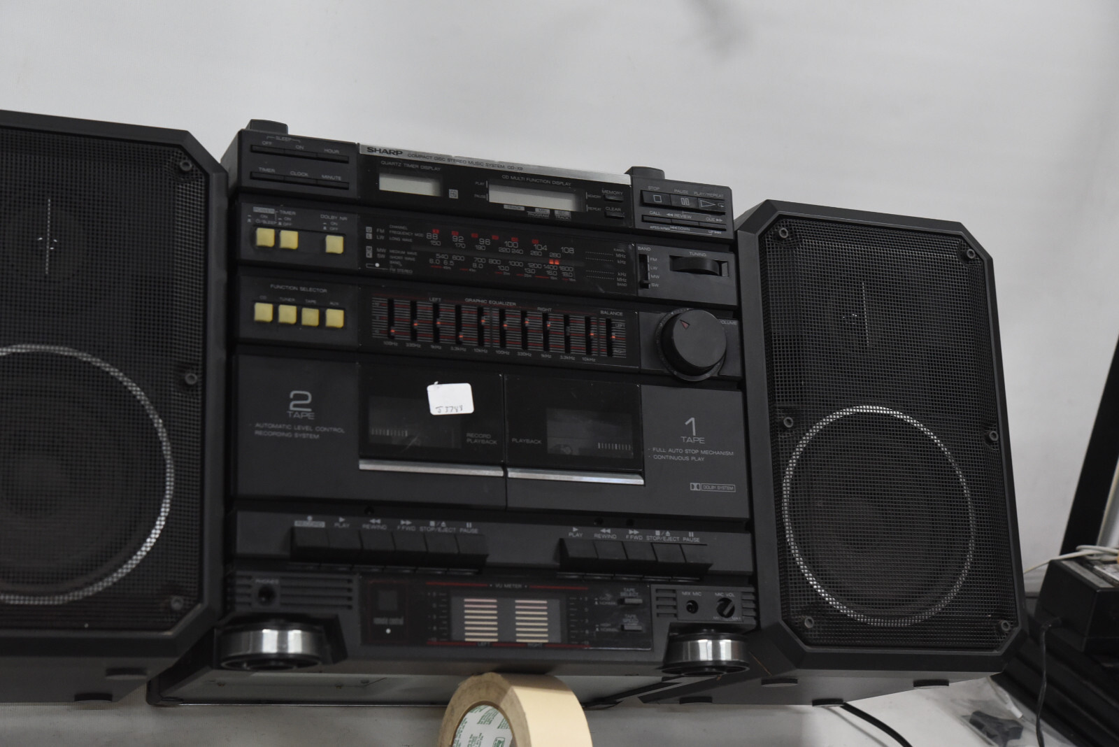 Sharp CD-X9 CD /Tape/AM/FM AUX IN Radio Boombox/GhettoBlaster Portable ...