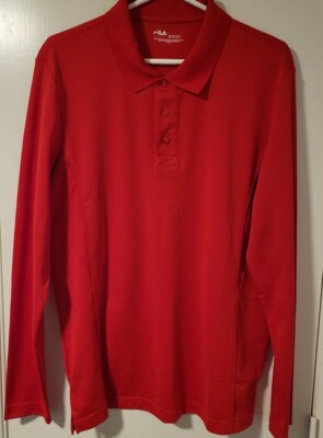 Red Fila Sport Golf Long Sleeve Athletic Fit | eBay