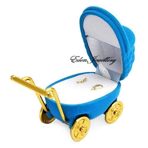 Cute 10ct Yellow Gold Petite WHALE Earrings in Blue Baby Stroller ...