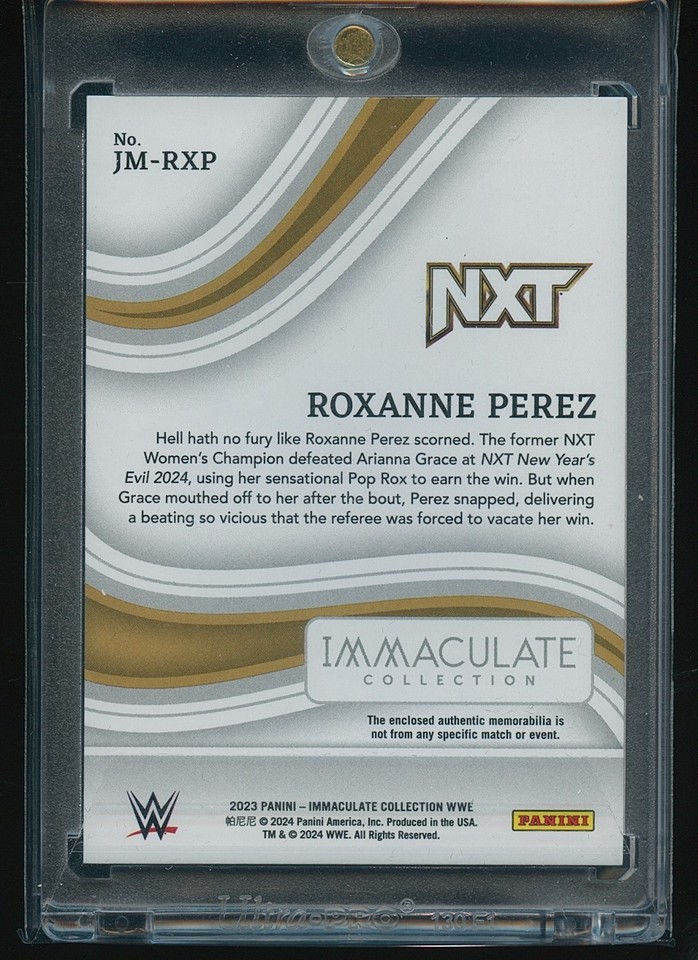 Roxanne Perez 2023 Panini Immaculate WWE Jumbo Patch Jersey Shirt /50 ...