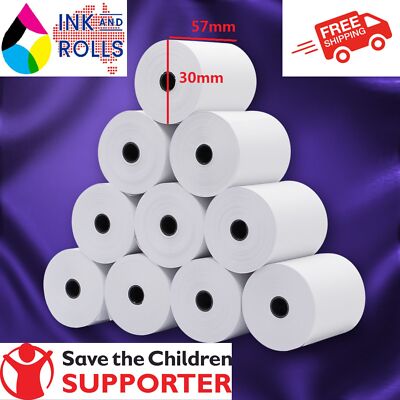 100 Rolls 57x30mm Thermal Paper EFTPOS / Tyro compatible Rolls | eBay ...