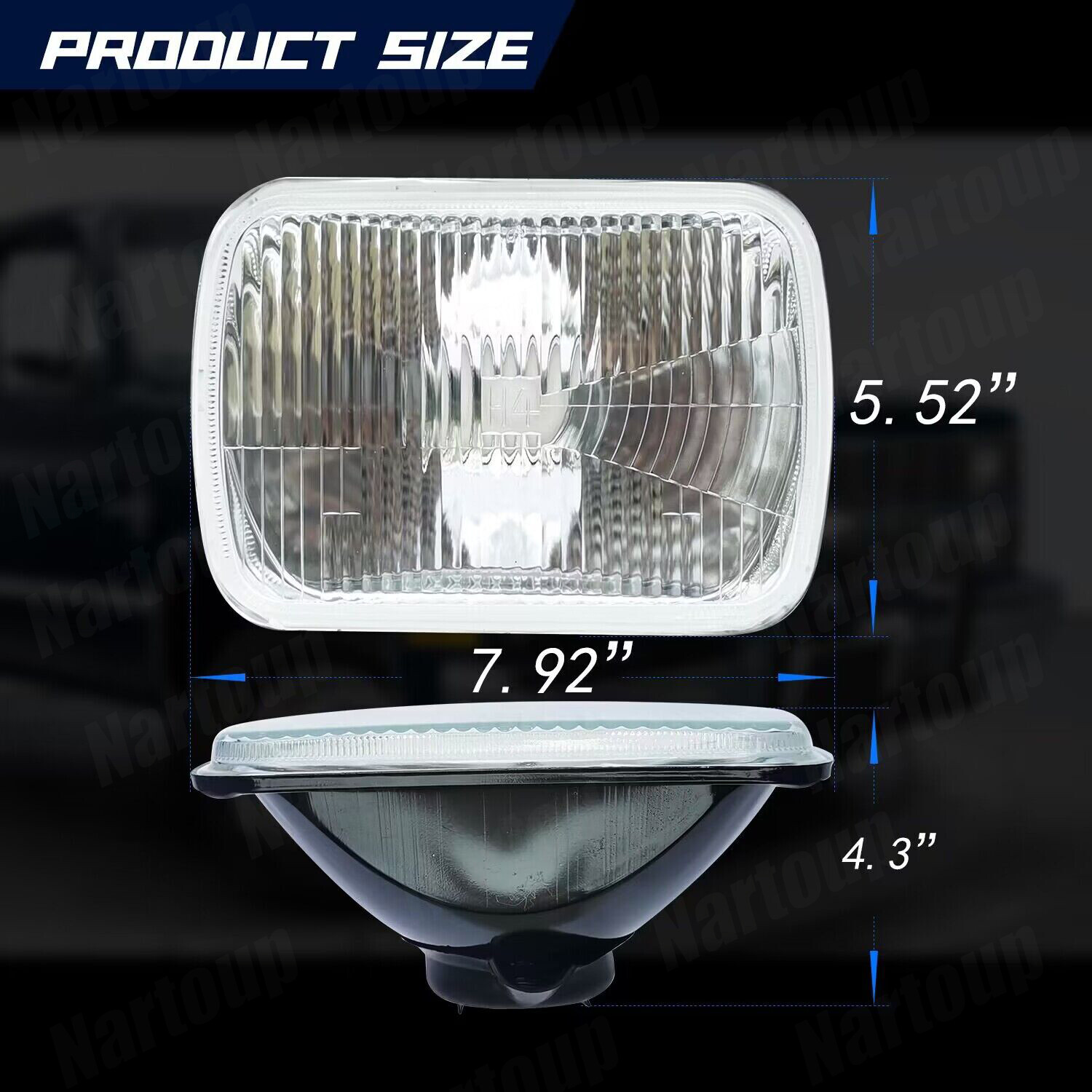 7x6 100W LED Headlight Hi-Lo H4 For Chevy Express Cargo Van 1500 2500 ...
