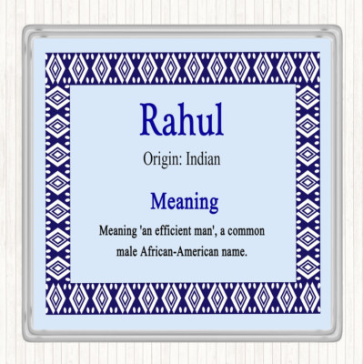 Rahul Name Meaning Drinks Mat Coaster Blue | eBay