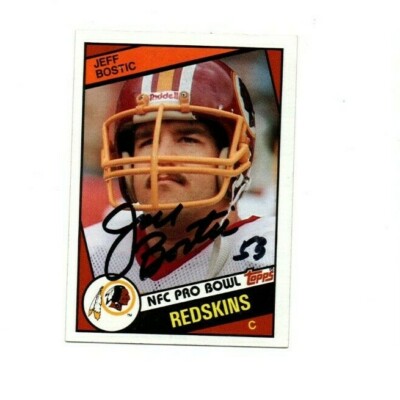 Jeff Bostic signed autograph 1983 Topps football card Washington ...