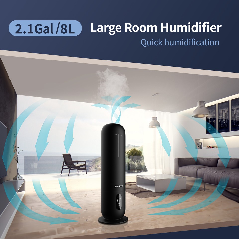 SEJOY 8L Air Humidifier for Bedroom Ultrasonic Cool Mist Essential Oil ...