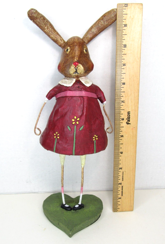 Lori Mitchell Easter Figurine Bunny Rabbit Springtime Red Floral Dress ...