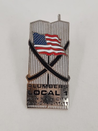 UA PLUMBERS PLUMBERS UNION LOCAL 1 9/11 PIN SILVER TONE | eBay