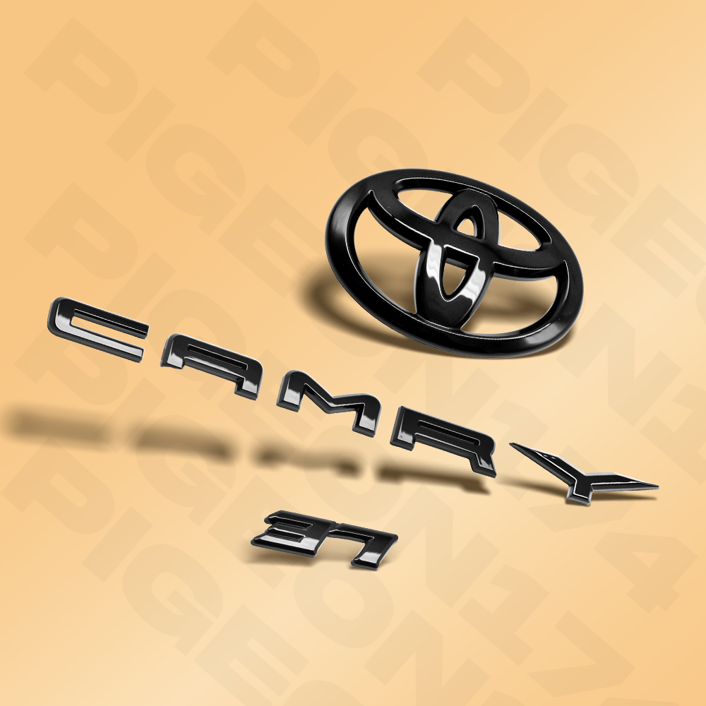 3X For 2018-2024 Camry LE Letter Liftgate Emblem Overlay Gloss Black ...
