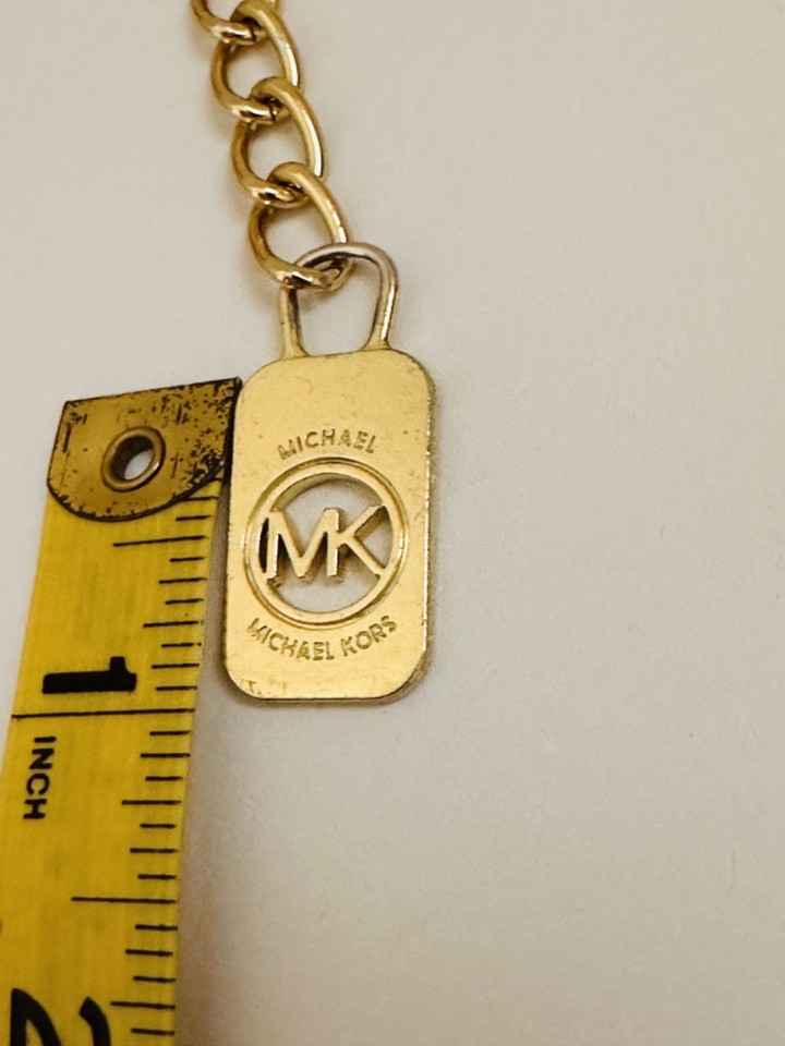 MICHAEL KORS MK Gold Tone square small bag charm key fob on chain | eBay