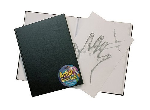 A6 Black Hardback Sketch Book Casebound 80 Page 110gsm Artist Drawing ...