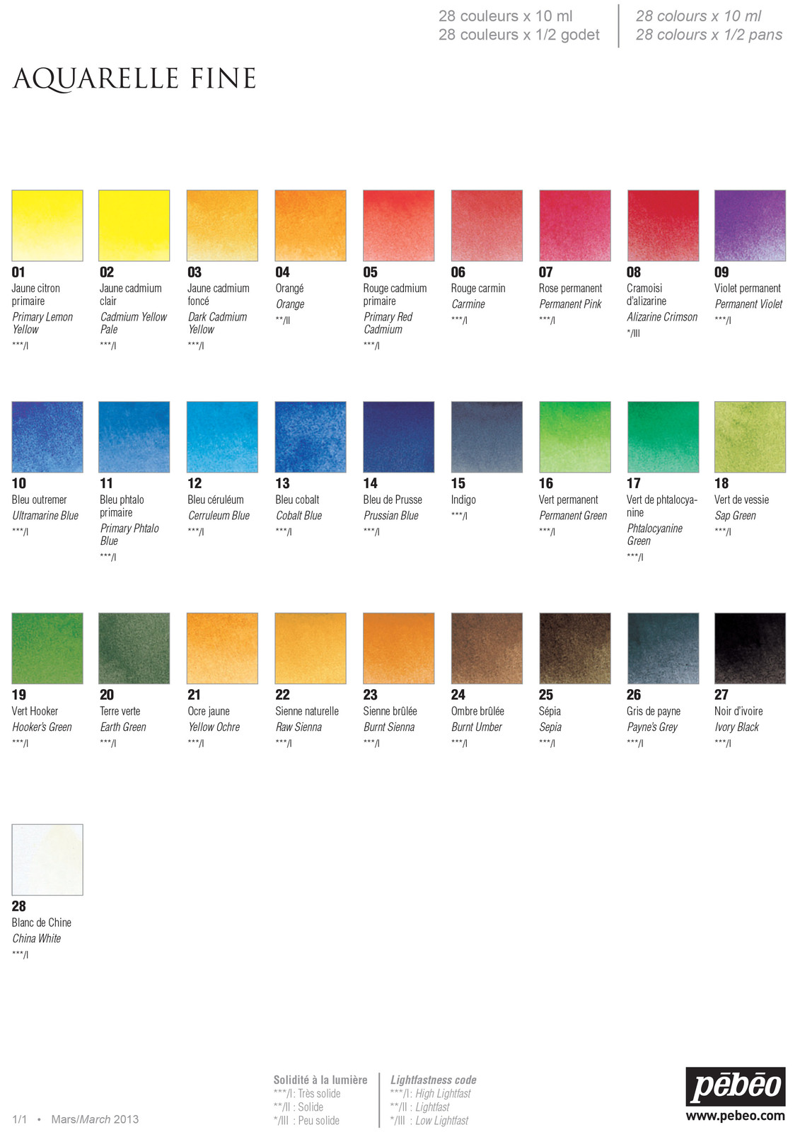 Pebeo Aquarelle Fine Watercolour Round Tin Set of 24 Half Pans & Water ...