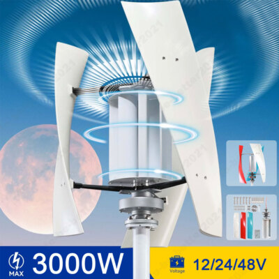 3KW Vertical Wind Turbine 12/24/48V Helix Maglev Wind Generator W ...