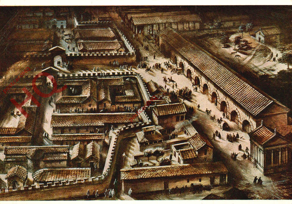 Picture Postcard::Corbridge Roman Site, Alan Sorrell Reconstruction ...