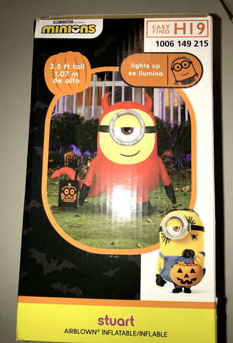 Minions Stuart Red Devil Inflatable Halloween Airblown 3.5ft Gemmy ...