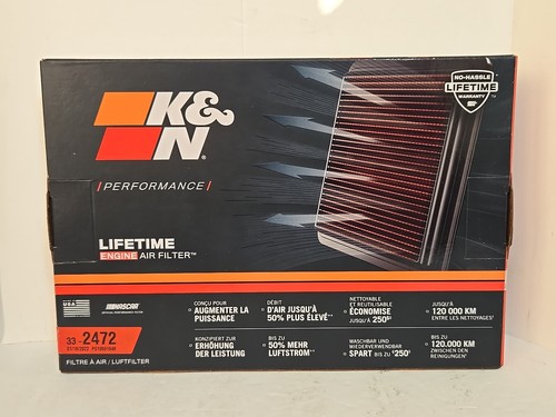 K&N 33-2472 Air Intake Filter for 2012-2017 Hyundai Veloster Accent Kia ...
