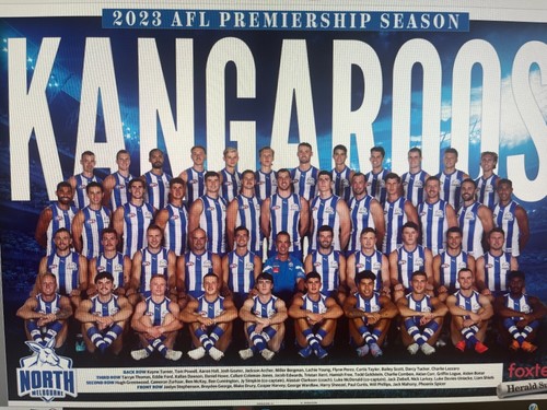 2023 North Melbourne kangaroos AFL football team poster, FREE POST BIG ...