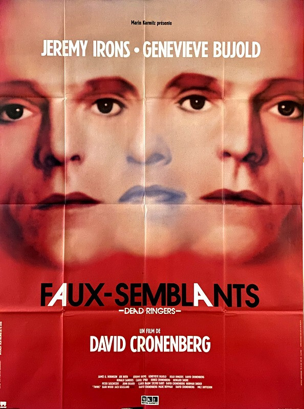 Jeremy Irons G Bujold DEAD RINGERS David Cronenberg 1988 FRENCH POSTER ...