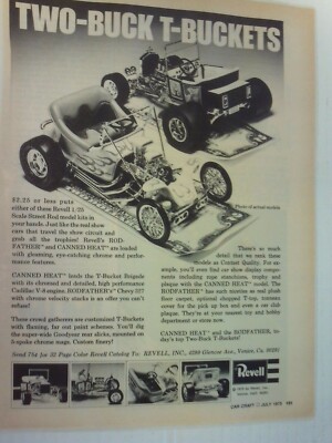 1973 REVELL RODFATHER & CANNED HEAT T-BUCKETS Vintage PRINTED AD ...