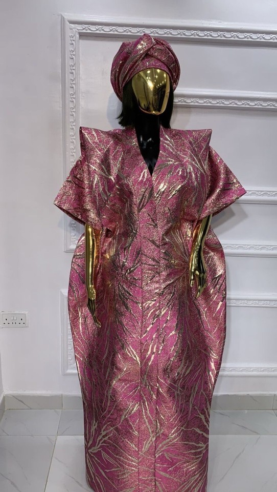 Classy damask boubou dress, African ladies gown, wedding guest, Rich ...