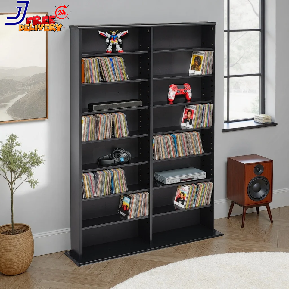 Prepac 51" Double CD DVD Wall Media Storage Rack in Black FREE SHIPPING ...