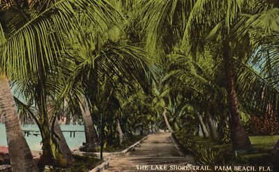 Lake Shore Trail Pathways Along The Bay Palm Beach Florida FL Vintage ...