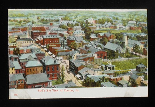 1900s Birdseye View of Downtown Chester PA Delaware Co Postcard ...