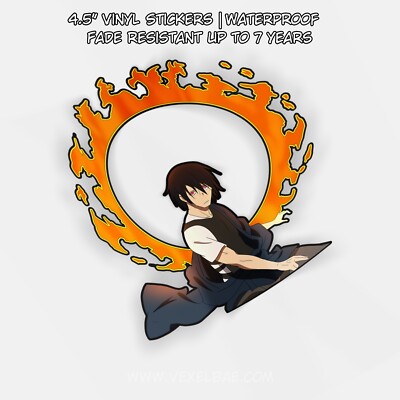 Fire Force - Benimaru Shinmon v1 | Cute Vinyl Anime Sticker JDM Window ...
