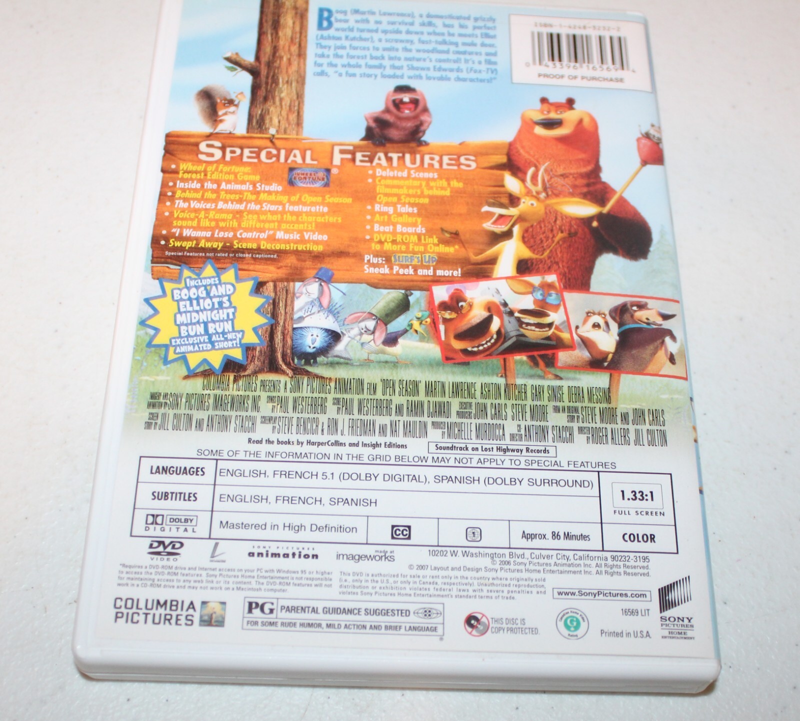 Open Season (DVD, 2009, Full Frame) Martin Lawrence, Ashton Kutcher ...
