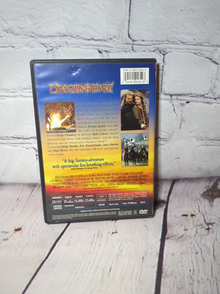 Dragonheart 1996 DVD with sean connery 25192016127 | eBay