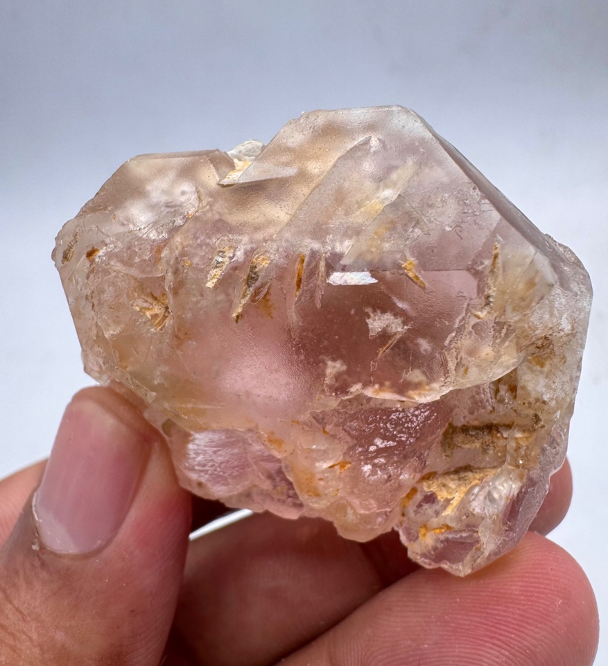 Natural Rare Pink Fluorite Crystal With Muscovite Specimen 398 Carats ...