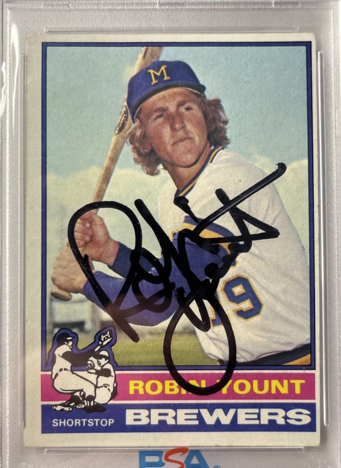 1976 Topps Robin Yount Auto #316 PSA Slab AUTOGRAPH BREWERS 2nd Year ...