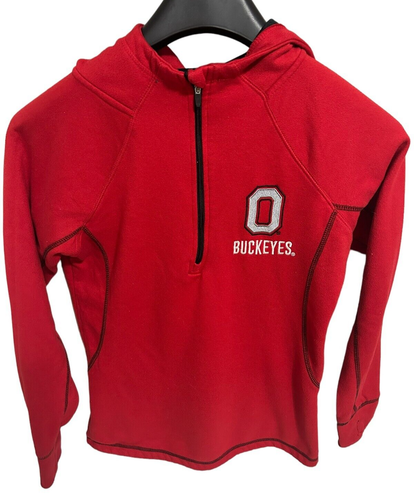 Ohio State Buckeyes 1/2 Zip Fleece Hooded Pullover Sweatshirt Size ...